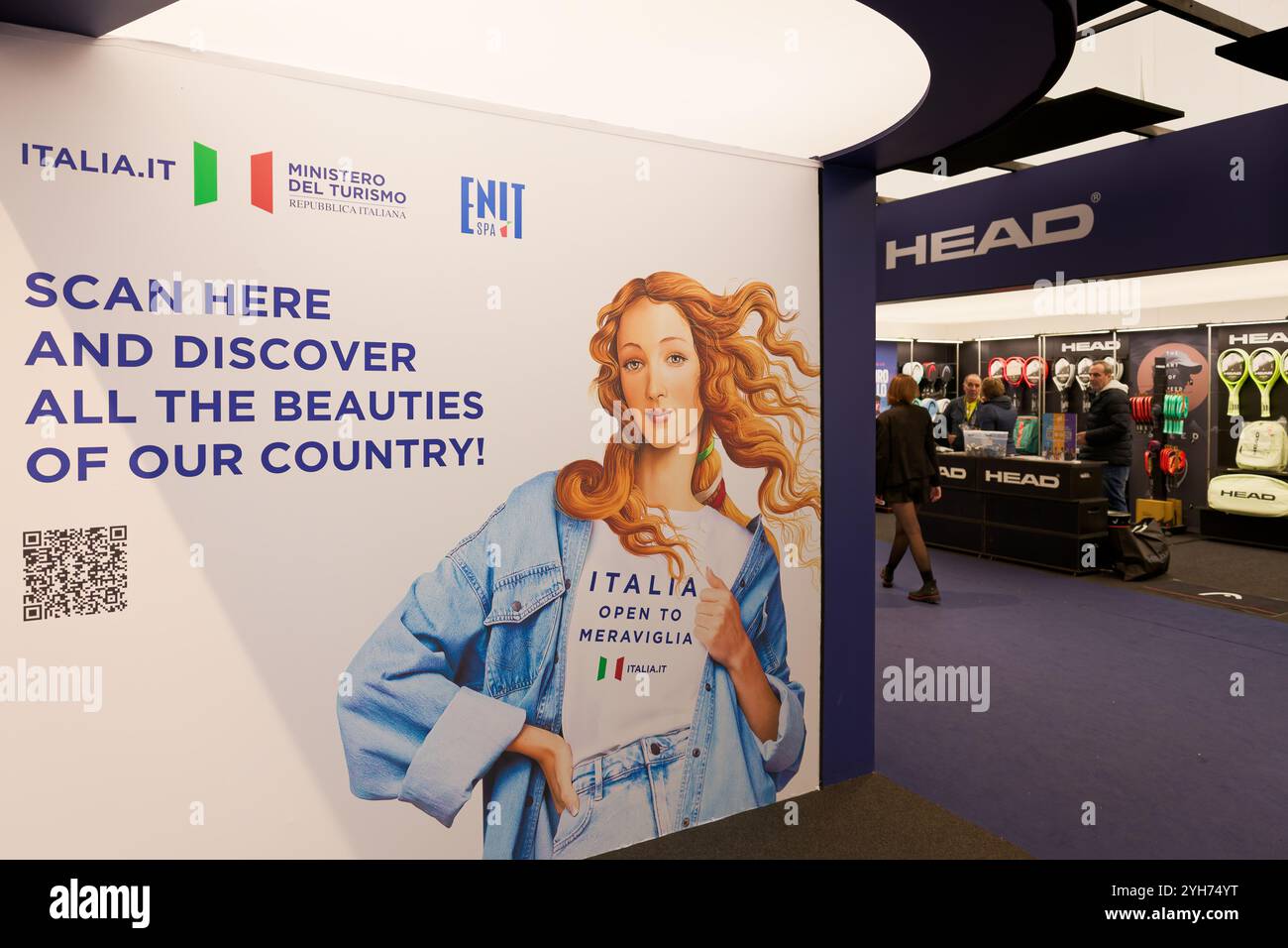 Turin, Italy. 9th Nov, 2024. A Ministry of tourism ad in the Fan ...