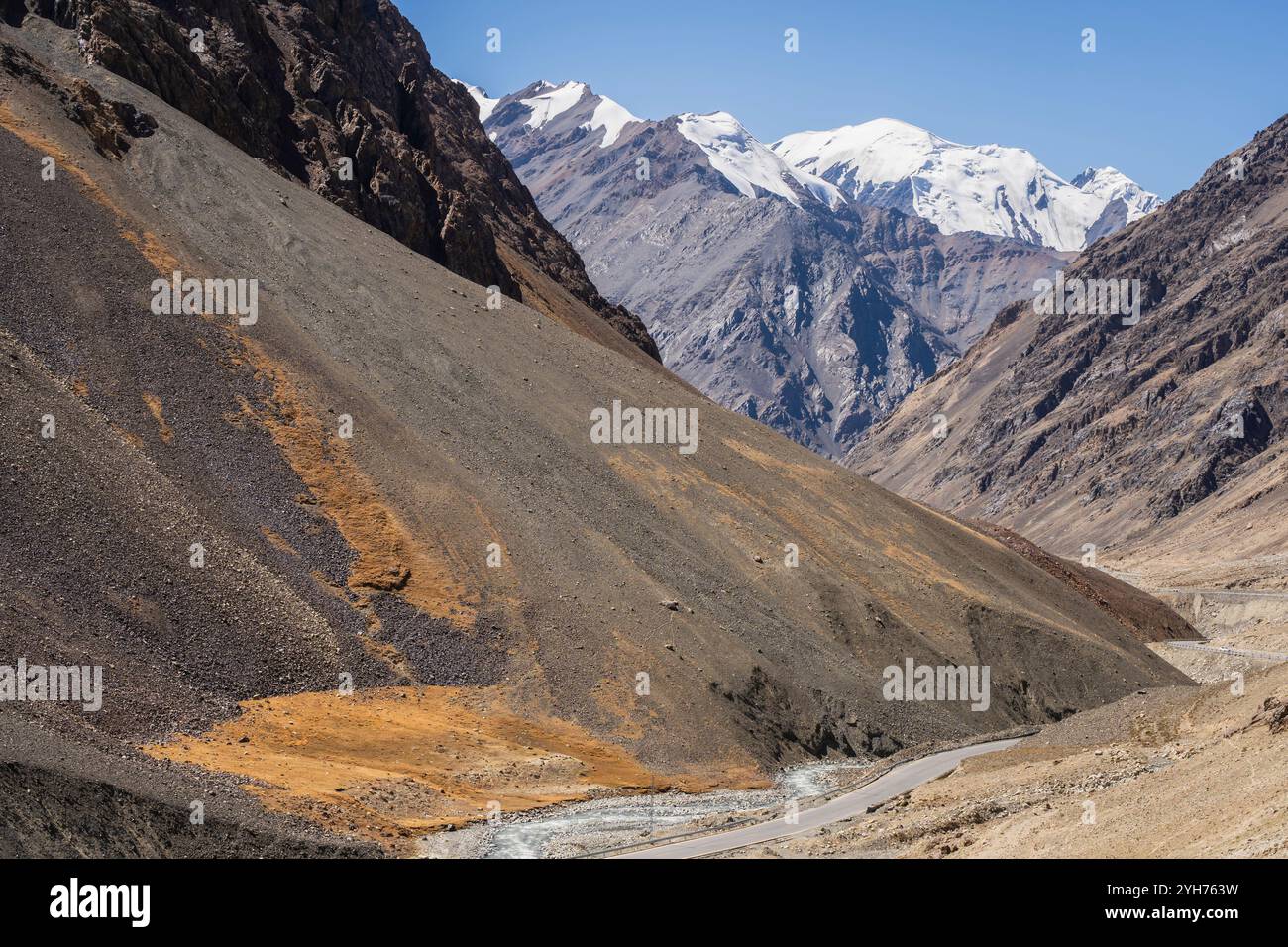 Colorful landscape view of Karakoram mountain range along the Karakoram ...