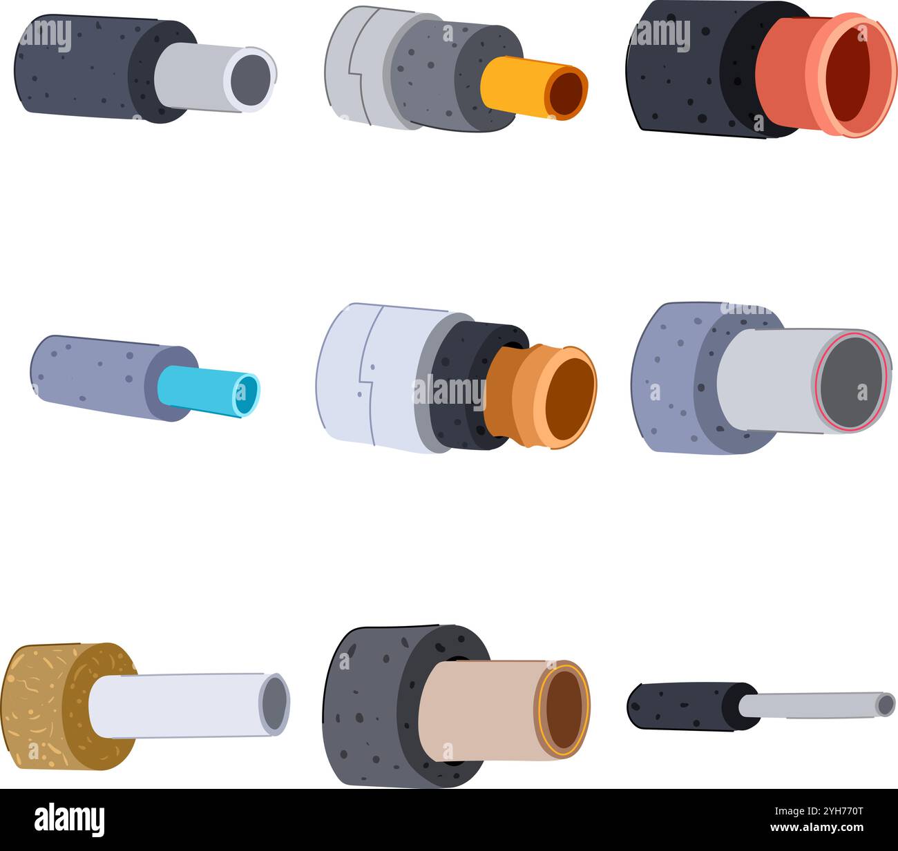 pipe insulation set cartoon vector illustration Stock Vector Image & Art - Alamy