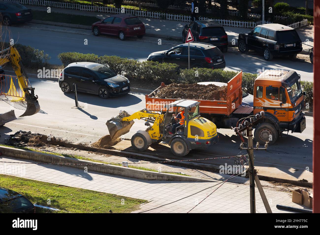 Concrete leveling works road construction hi-res stock photography and ...