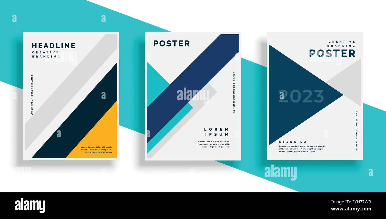 geometric book cover flyer designs set Stock Vector Image & Art - Alamy