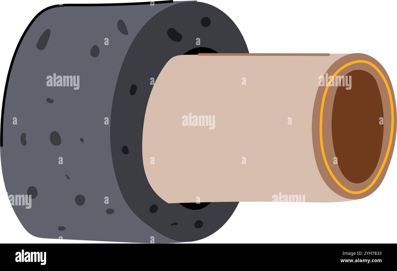 energy pipe insulation cartoon vector illustration Stock Vector Image ...