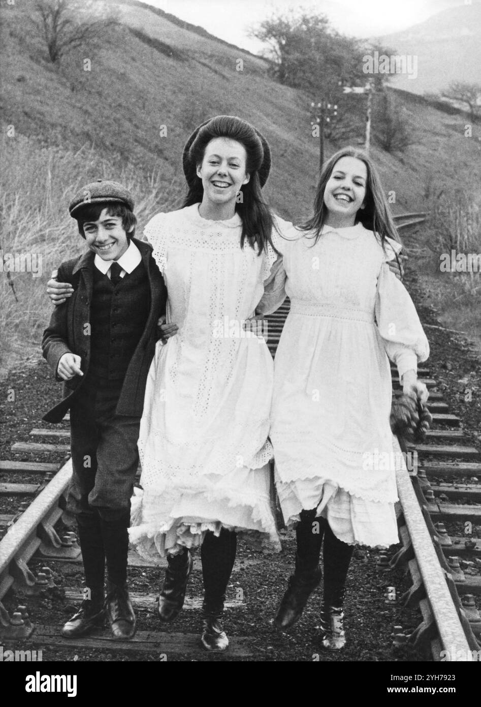 GARY WARREN, JENNY AGUTTER and SALLY THOMSETT in a publicity portrait ...