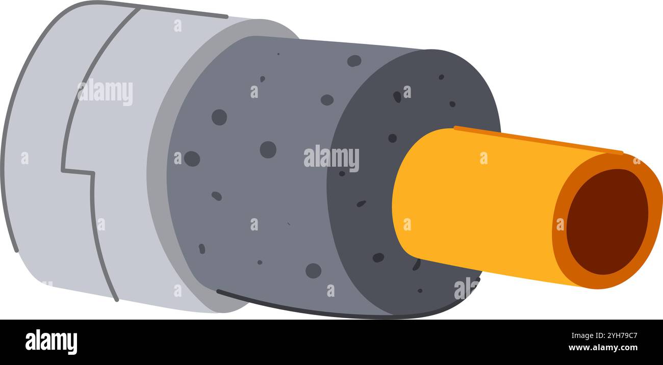 cold pipe insulation cartoon vector illustration Stock Vector Image ...