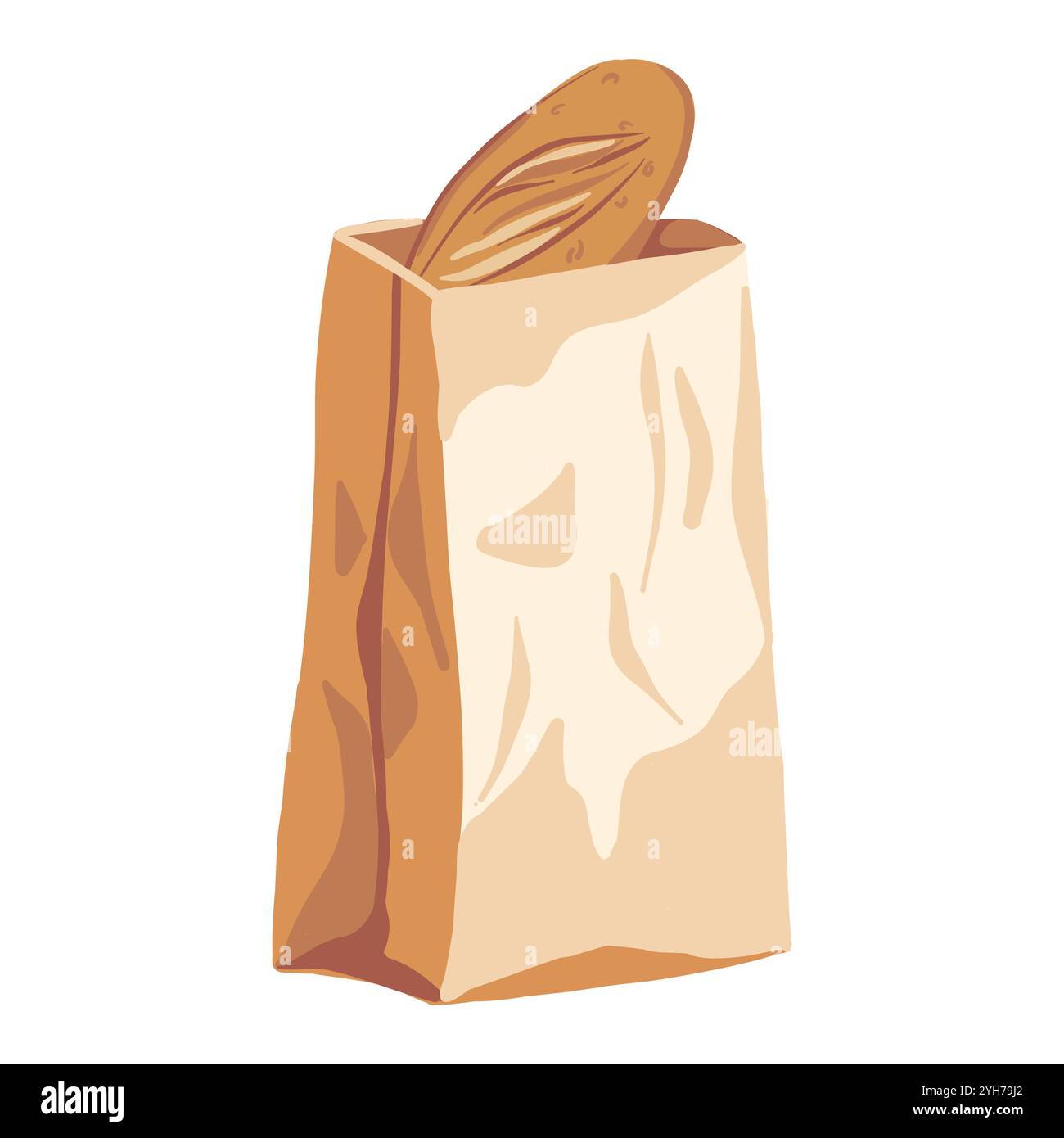 Homemade hand drawn flat illustration of fresh bread. Pastry design ...