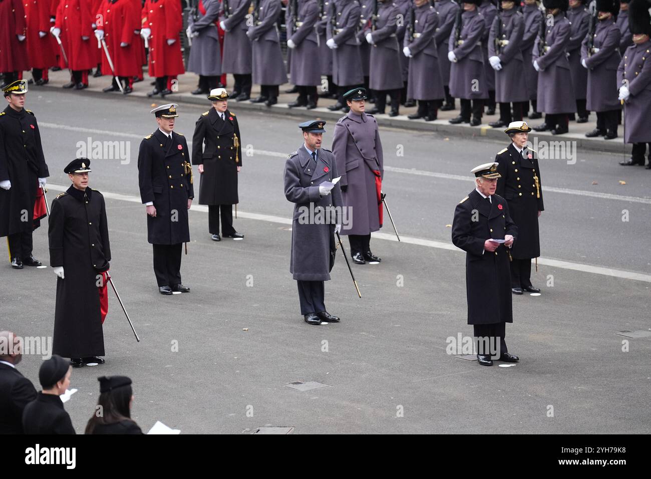 The Duke of Edinburgh (second from left), the Prince of Wales (centre ...
