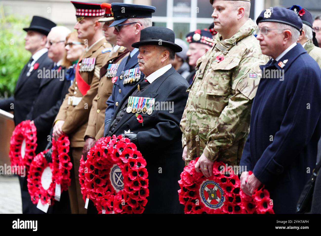 Members of the armed forces during the Remembrance Sunday ceremony at ...