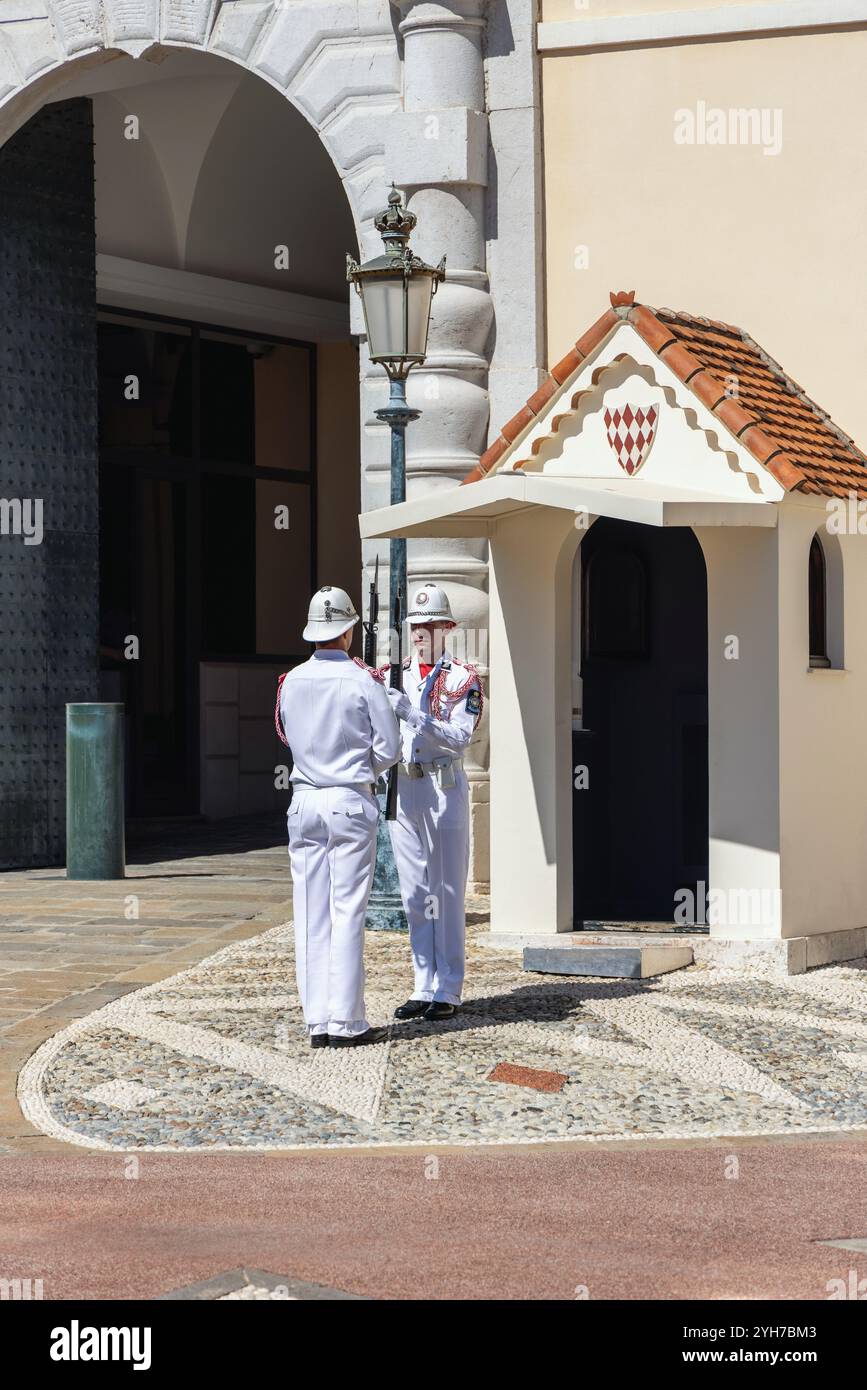 Changing of the Guard ceremony at the Prince's Palace of Monaco ...