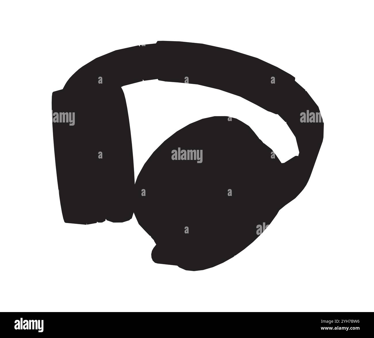 Silhouette of headphones, flat vector illustration of teal wireless ...