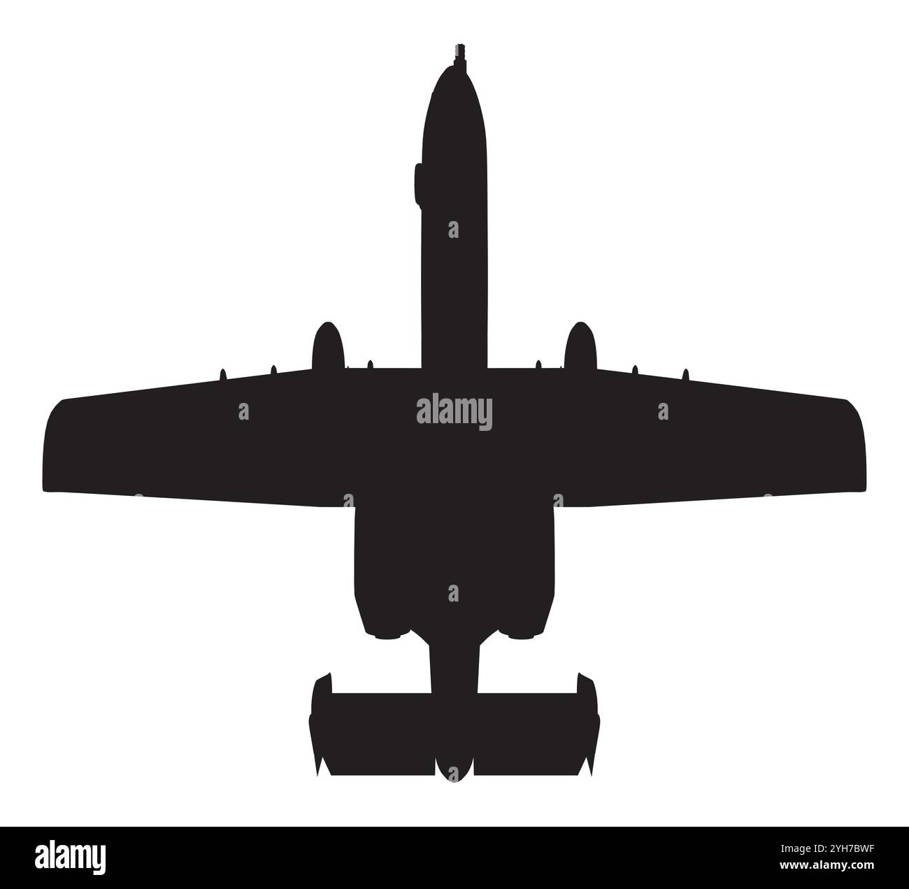 Combat aircraft silhouette. Below view. Vector illustration Stock Vector Image & Art - Alamy
