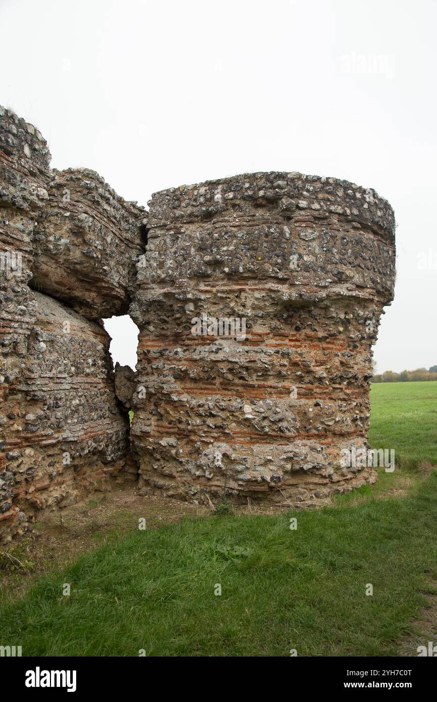 Burgh Castle Roman Fort monument Stock Photo - Alamy