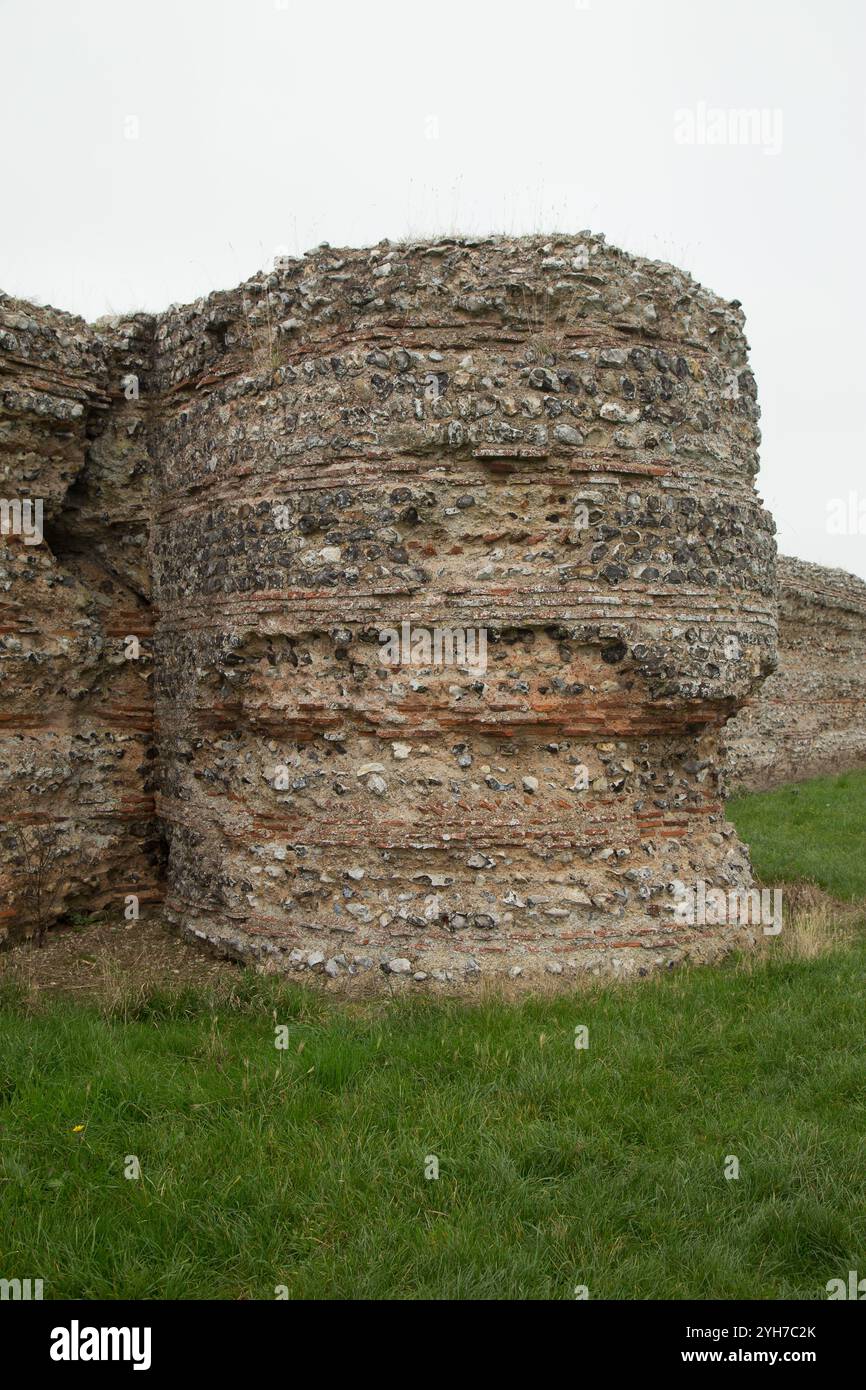 Burgh Castle Roman Fort monument Stock Photo - Alamy