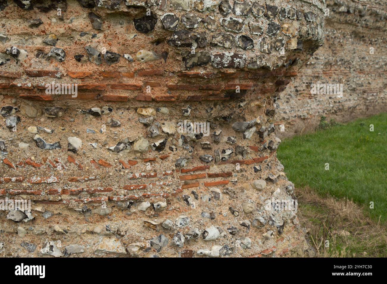 Burgh Castle Roman Fort monument Stock Photo - Alamy