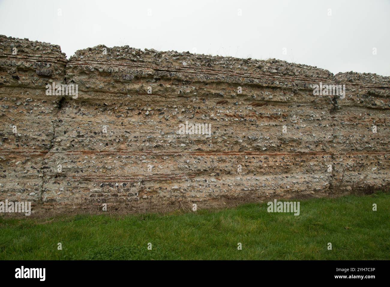 Burgh Castle Roman Fort monument Stock Photo - Alamy