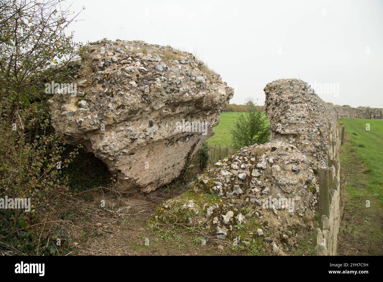 Burgh Castle Roman Fort monument Stock Photo - Alamy