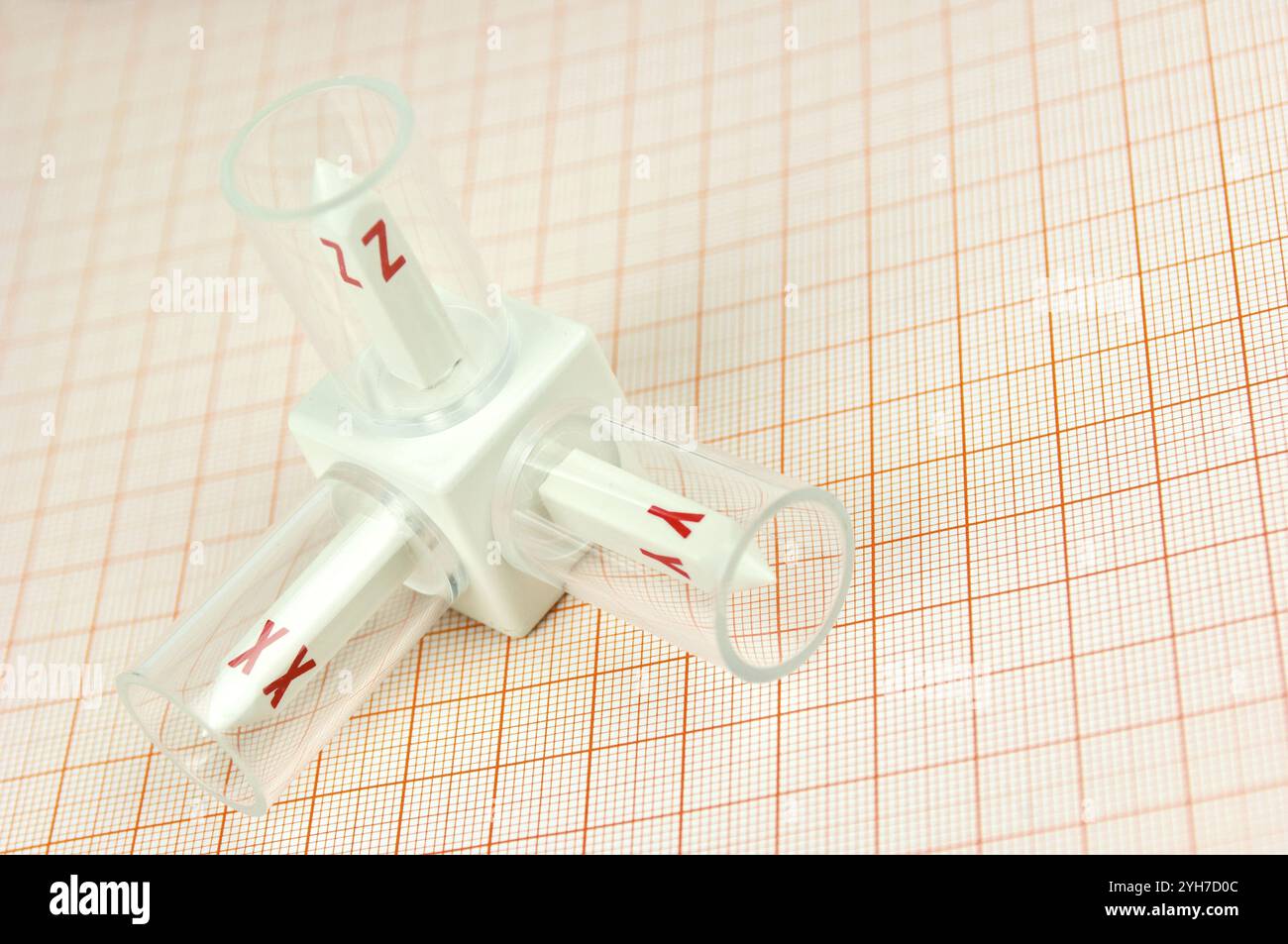 3-D axis model on graph paper, Federal Republic of Germany Stock Photo ...