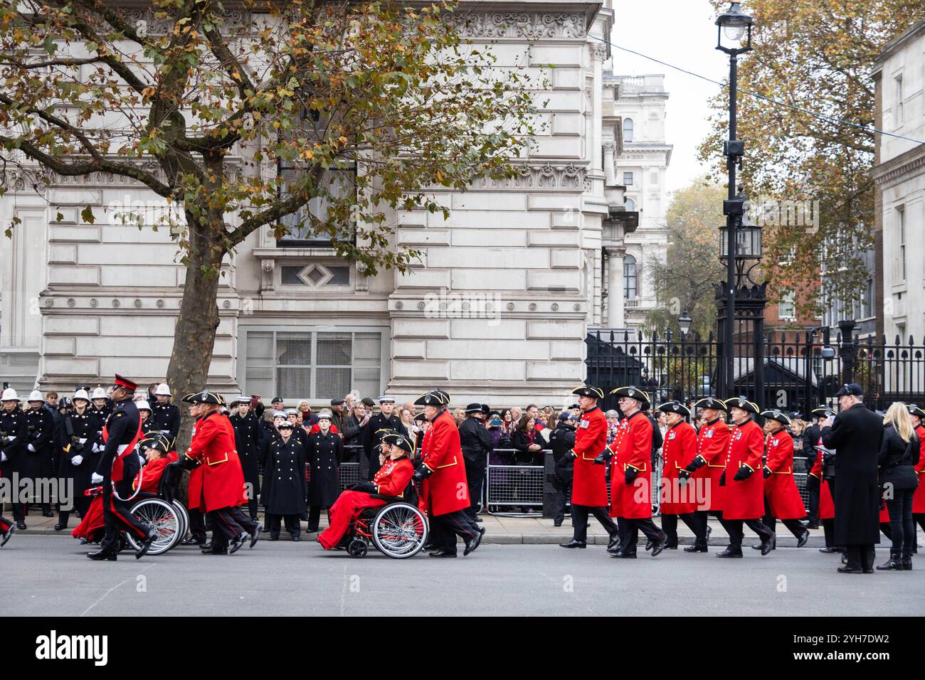 London, UK. 10th Nov, 2024. On Remembrance Sunday, the King, members of ...