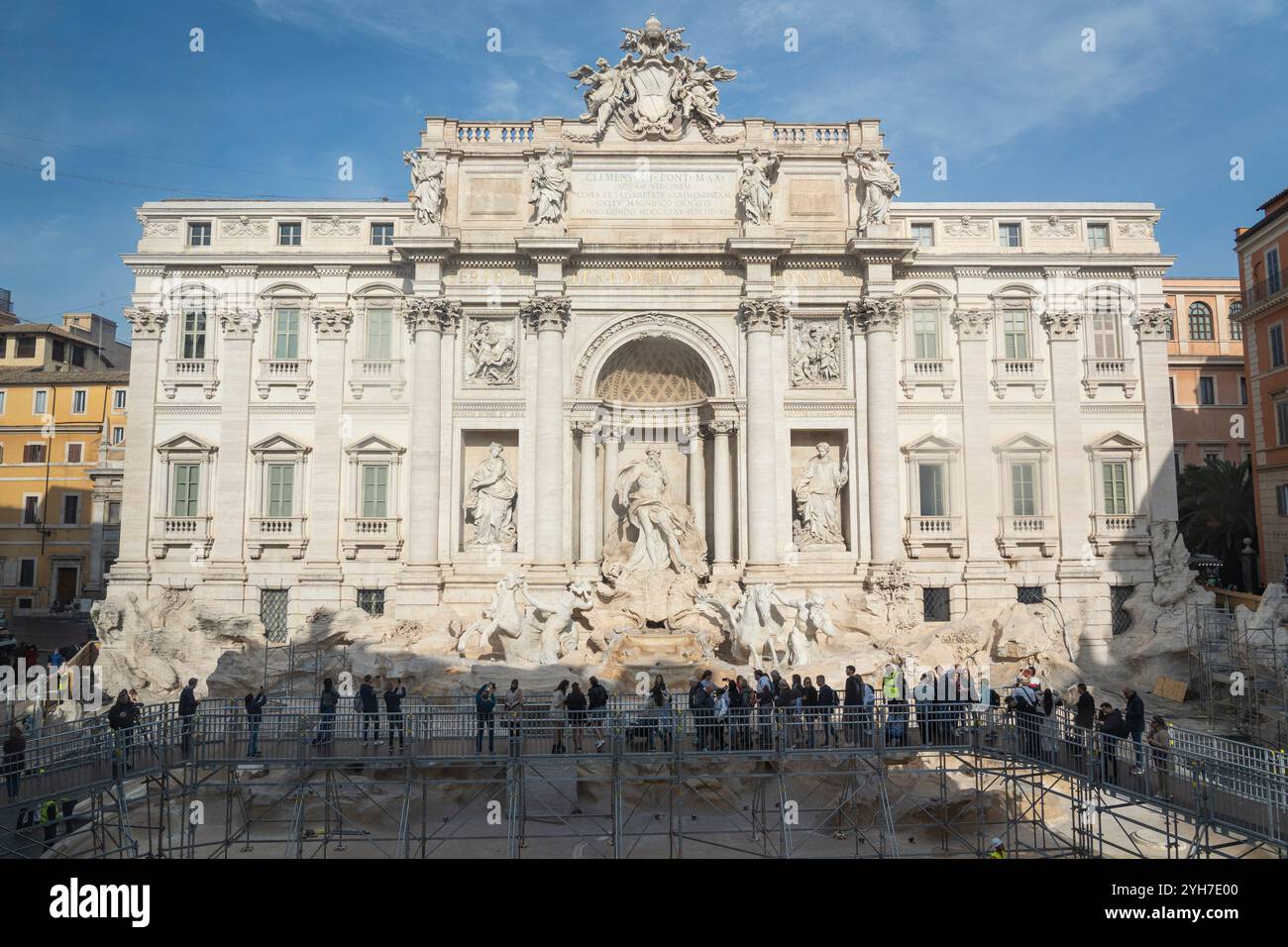 A general view of Trevi Fountain during the renovation work ...