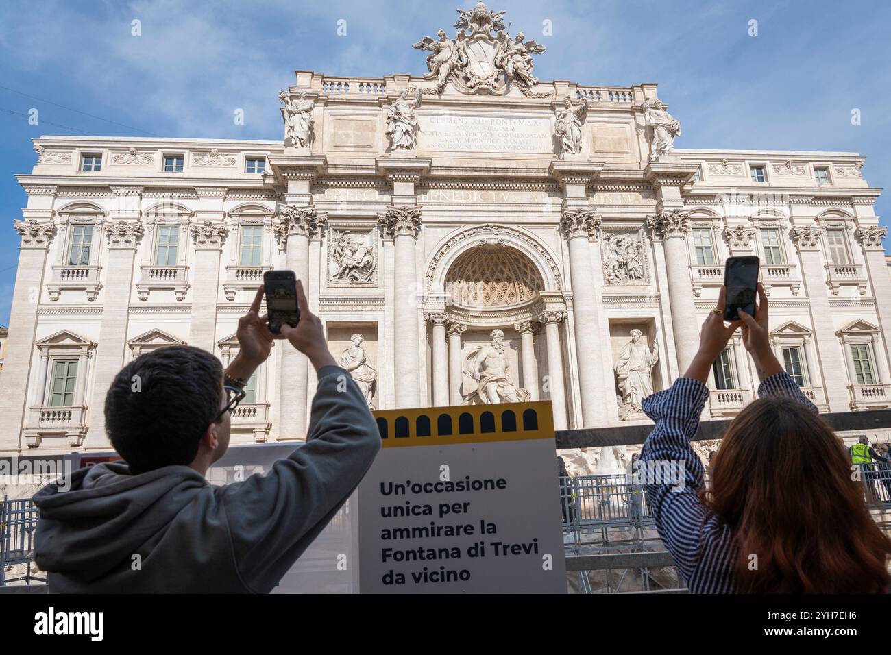 Rome, Italy. 09th Nov, 2024. Tourists take photos of Trevi Fountain ...
