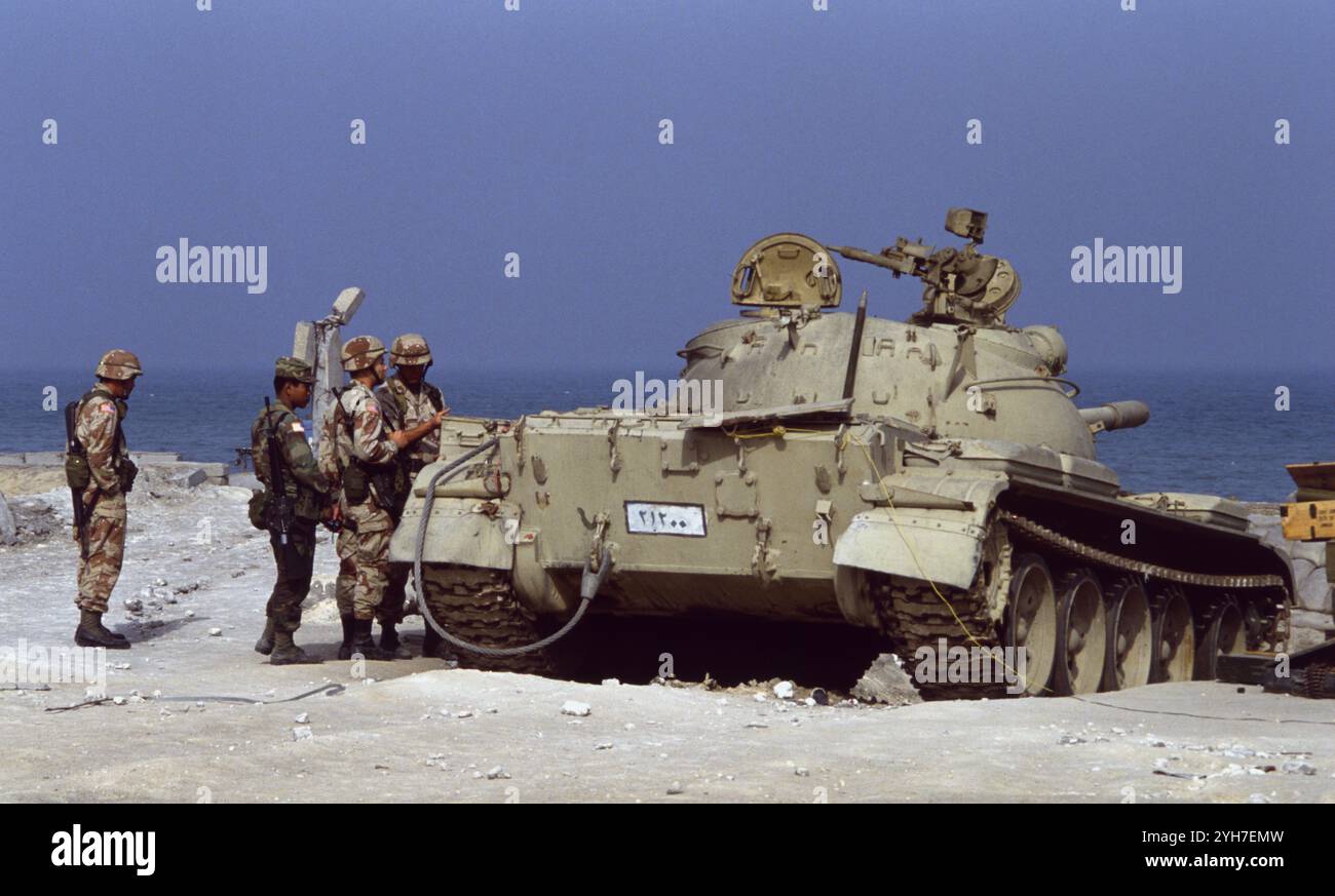 First Gulf War: 10th March 1991 U.S. Army soldiers check out an ...