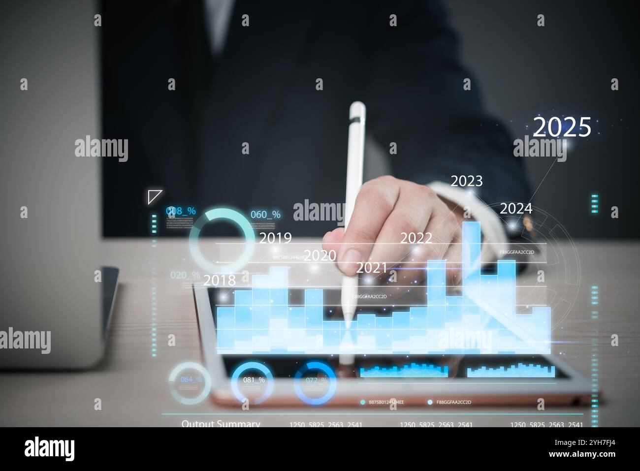 financial charts and graph analysis marketing showing growing revenue ...