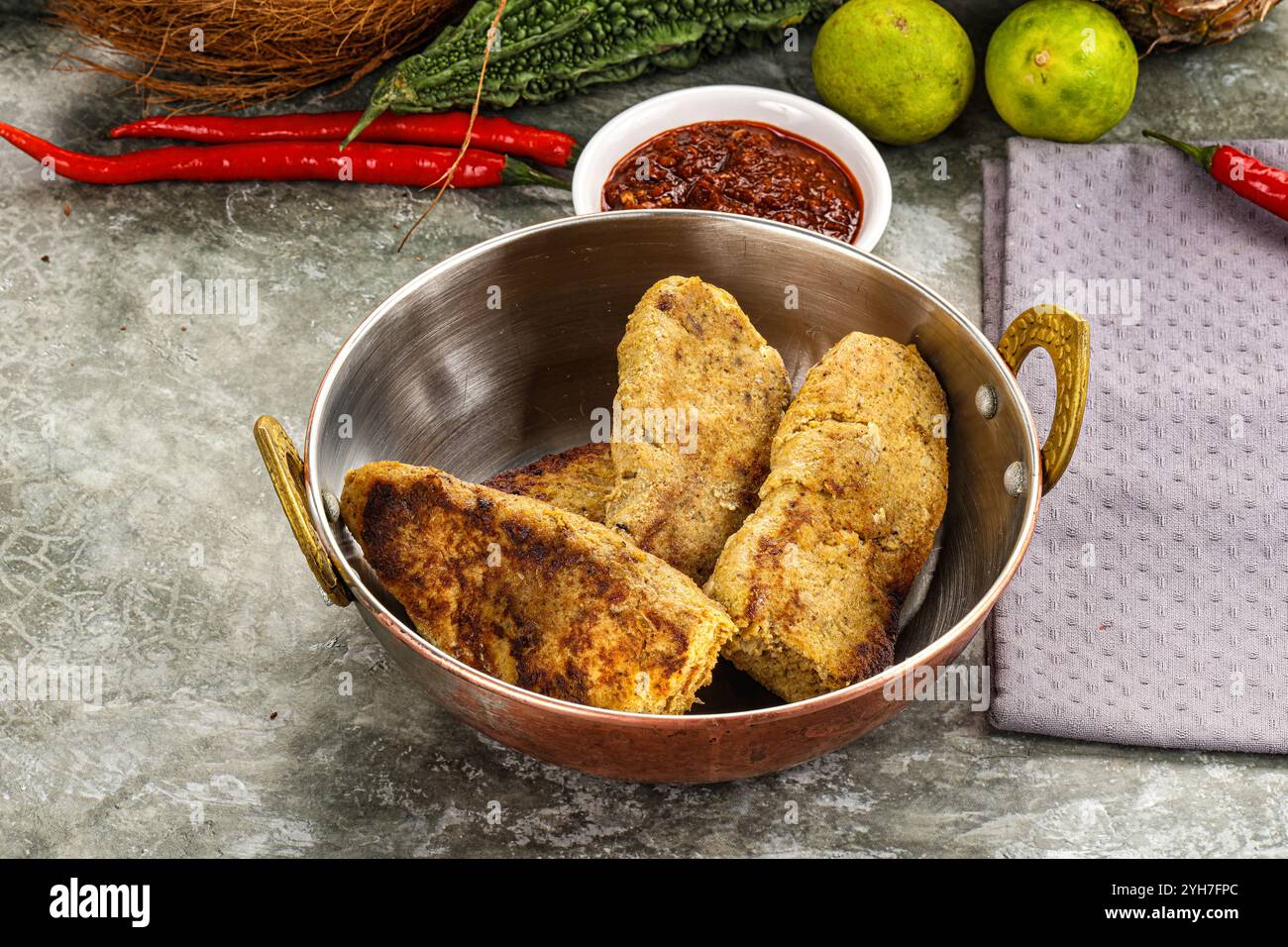 Indian traditional cuisine chiken kebab minced meat Stock Photo - Alamy