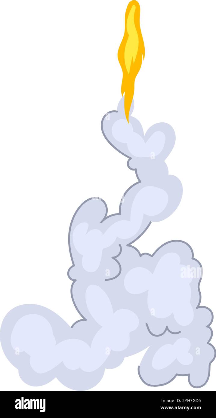propulsion rocket smoke trail cartoon vector illustration Stock Vector ...