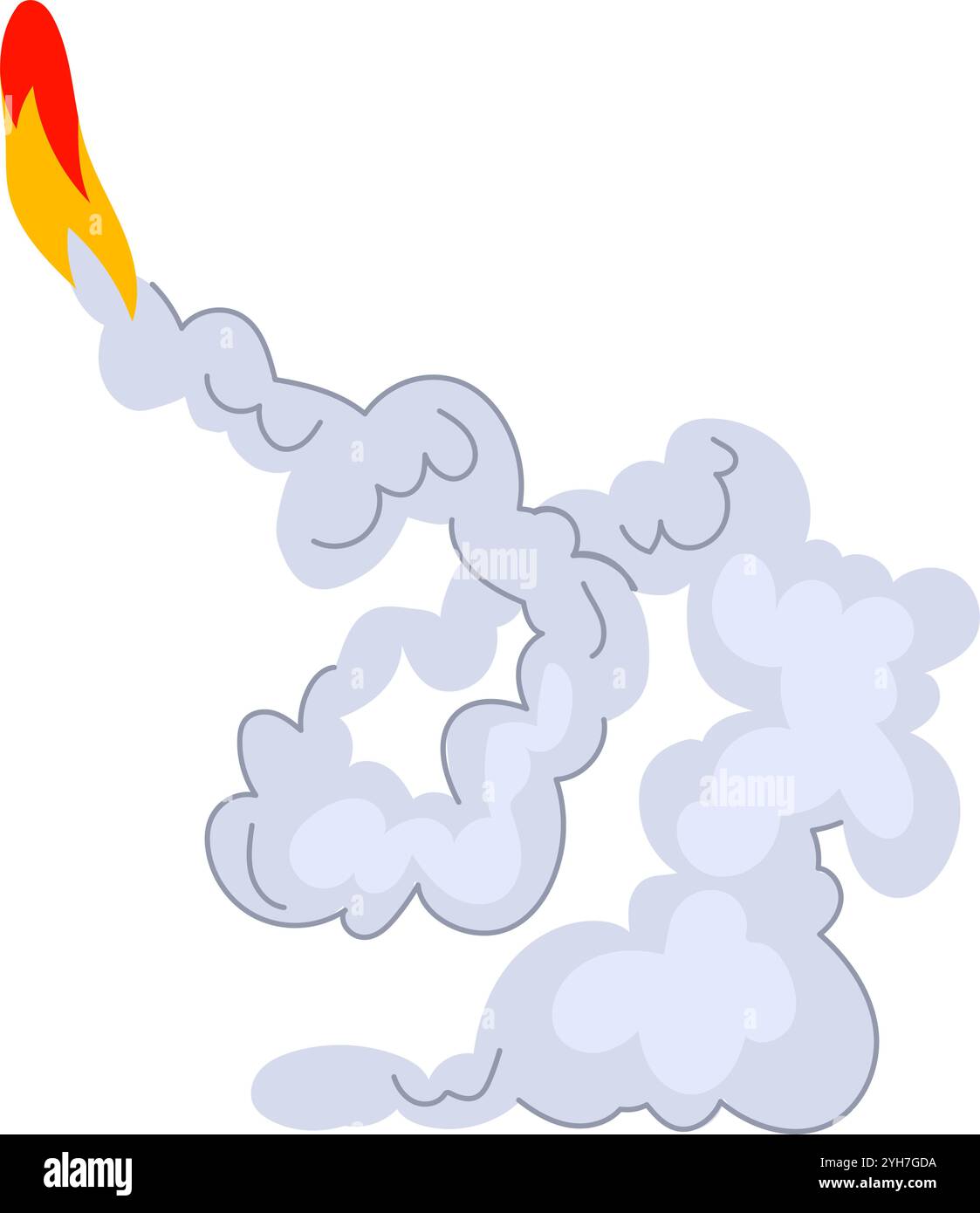 launch rocket smoke trail cartoon vector illustration Stock Vector ...