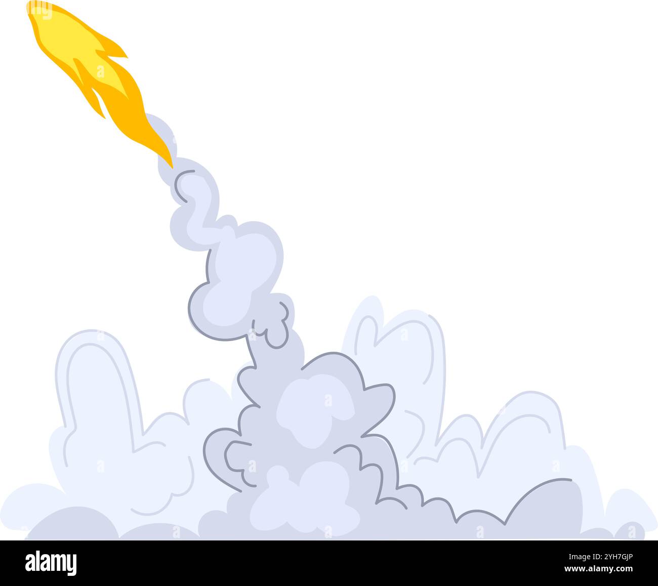fire rocket smoke trail cartoon vector illustration Stock Vector Image ...