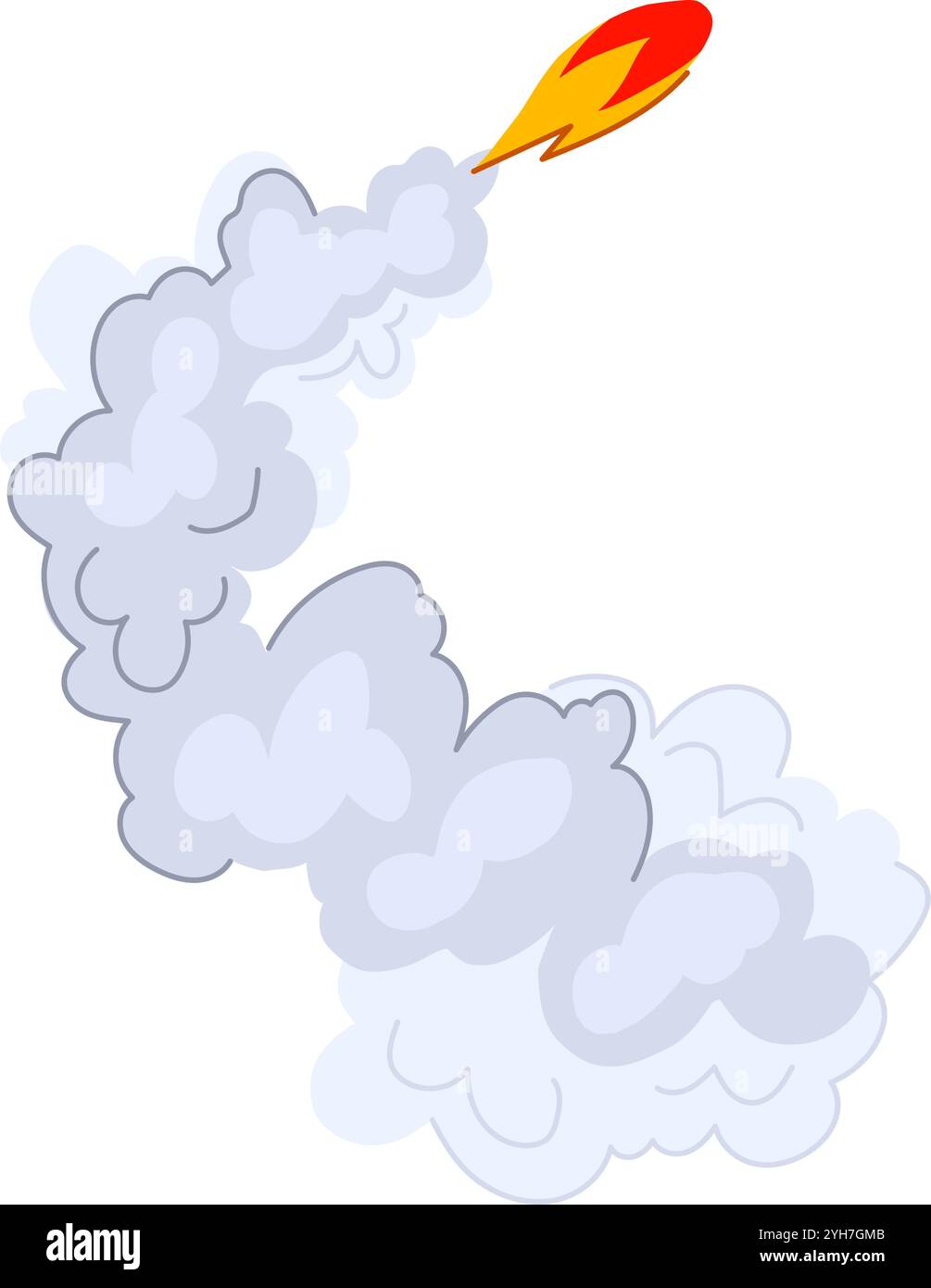 speed rocket smoke trail cartoon vector illustration Stock Vector Image ...