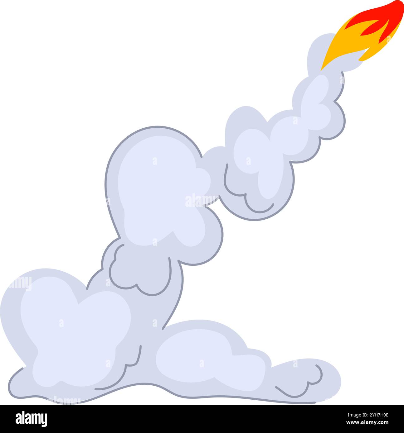 plume rocket smoke trail cartoon vector illustration Stock Vector Image ...