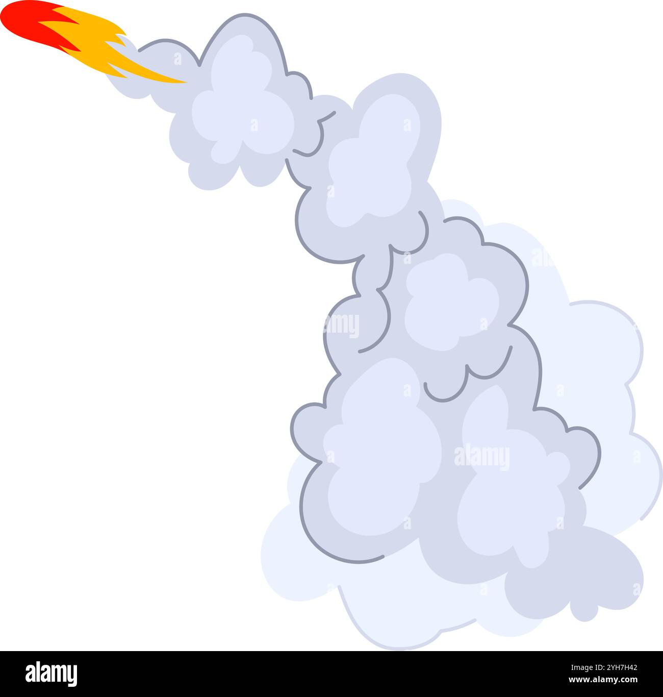 trajectory rocket smoke trail cartoon vector illustration Stock Vector ...