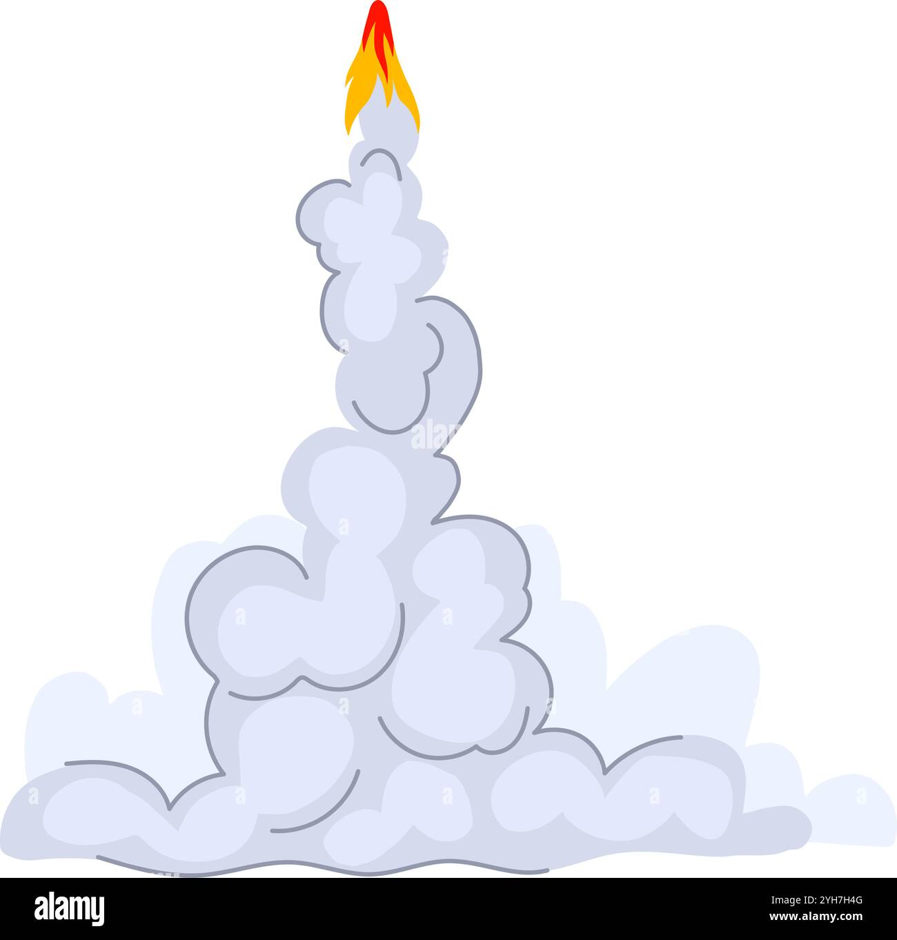 boost rocket smoke trail cartoon vector illustration Stock Vector Image ...