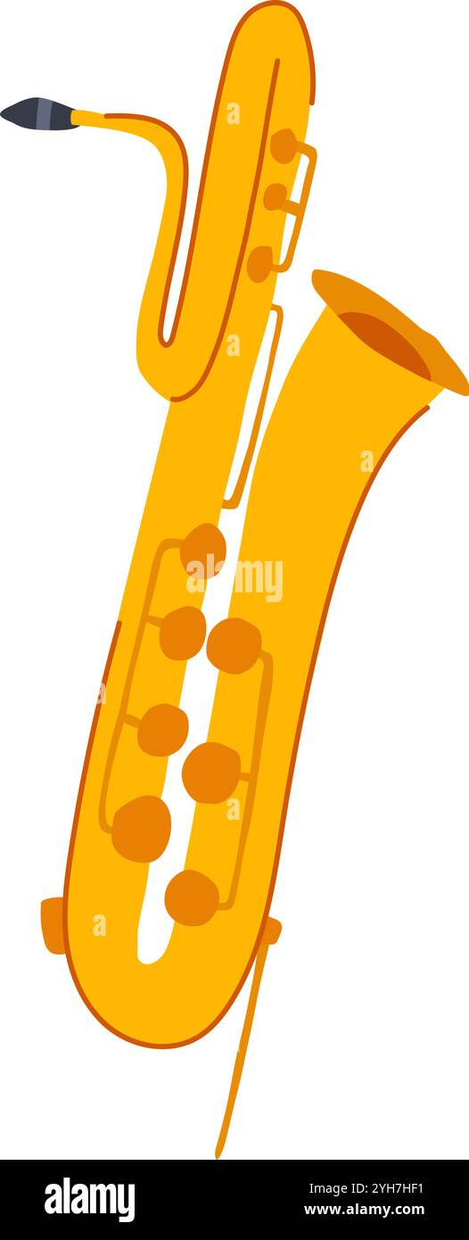 instrument saxophone cartoon vector illustration Stock Vector Image ...
