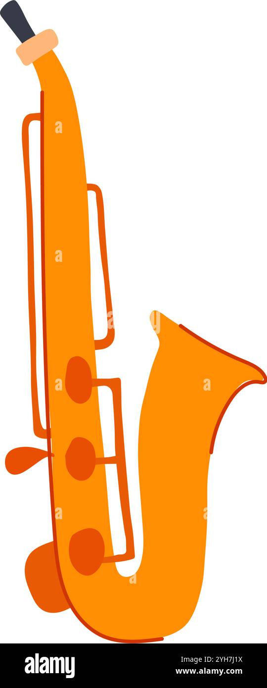 saxophonist saxophone cartoon vector illustration Stock Vector Image ...
