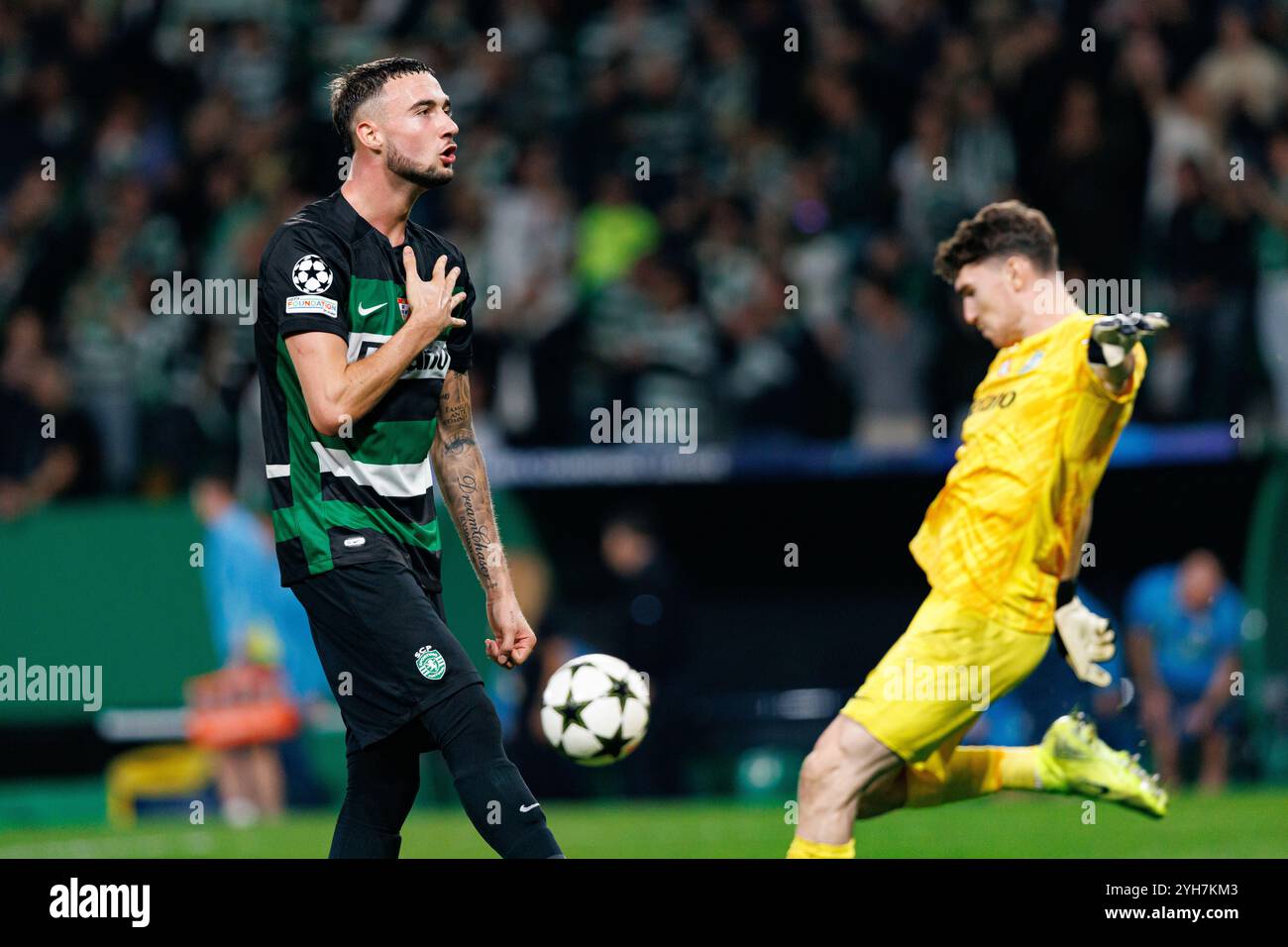 Zeno Debast seen during UEFA Champions League game between teams of ...