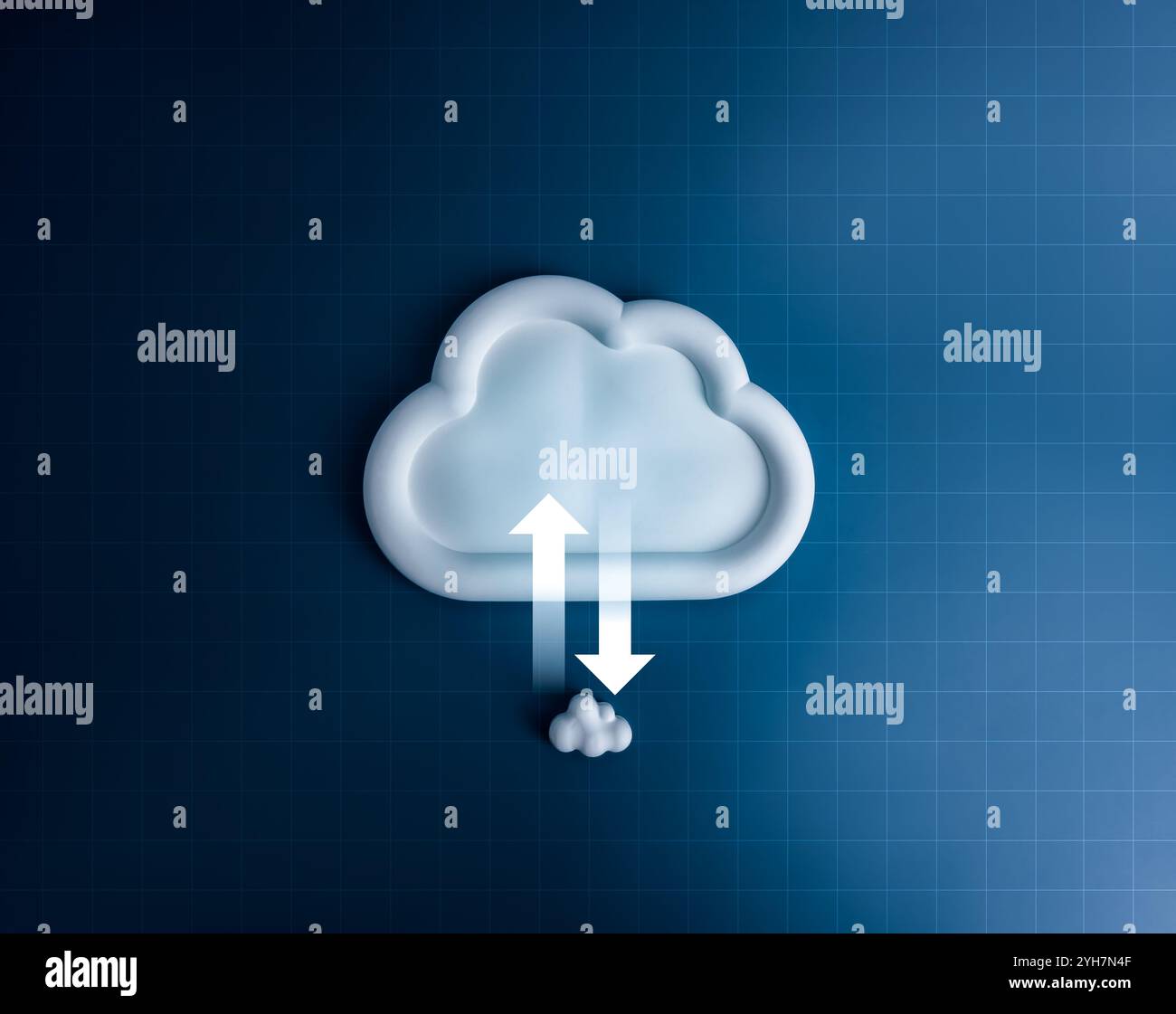 Cloud computing infrastructure technology, data system storage service concept. Upload and ...