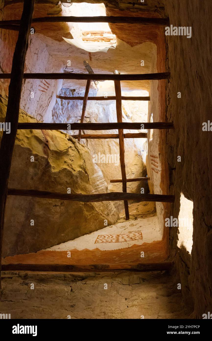 An interior view of the Square Tower at Cliff Palace reveals multiple ...