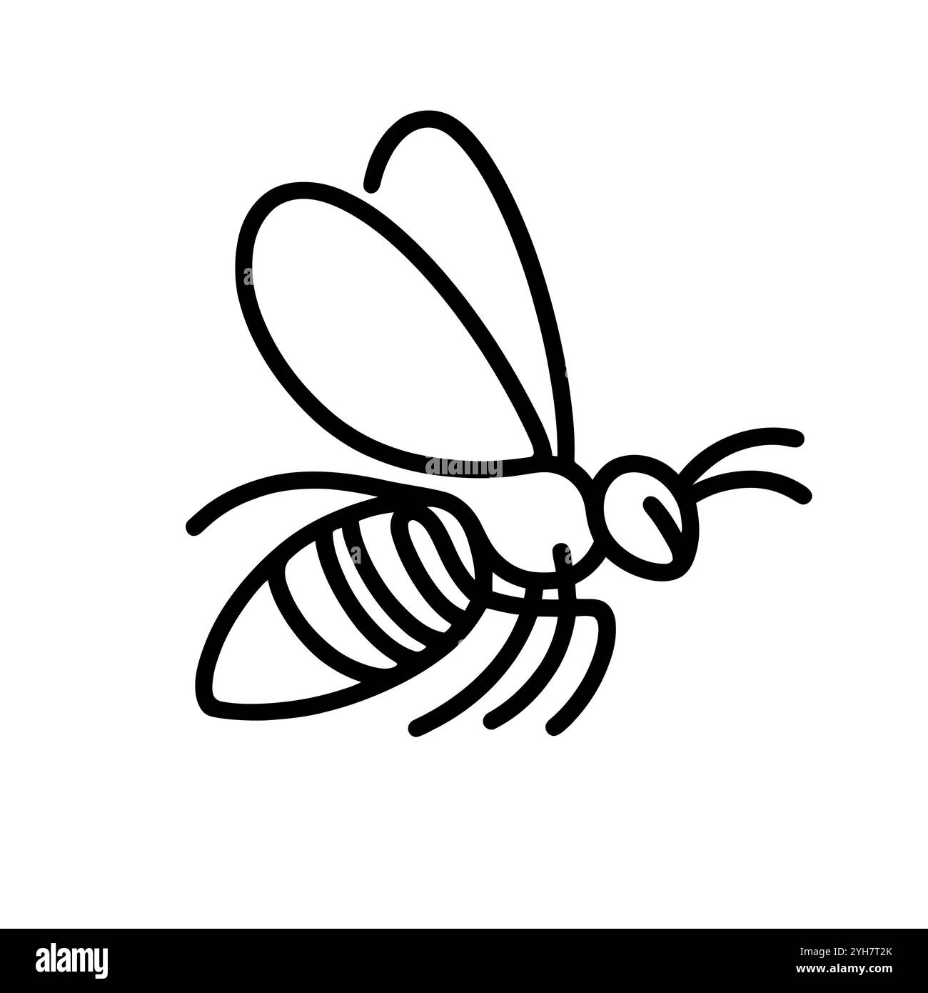 Linear bee icon isolated on white background. Black bee symbol Stock ...