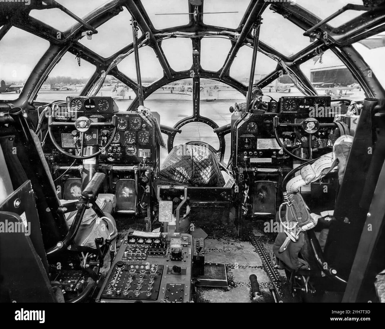 The cockpit of a Boeing B-29 Superfortress is an American four-engined ...