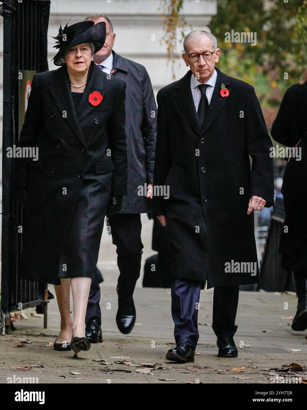Theresa May, former Prime Minister and her husband Philip May, walking ...