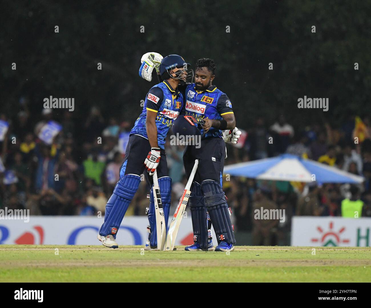 Dambulla, Sri Lanka. 9th Nov, 2024. Sri Lanka's Dunith Wellalage (L ...