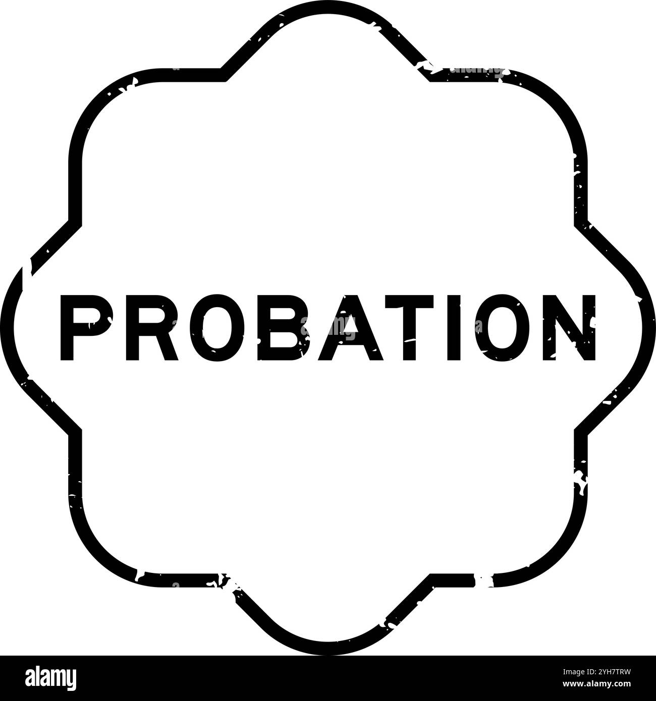 Grunge black probation word rubber seal stamp on white background Stock ...