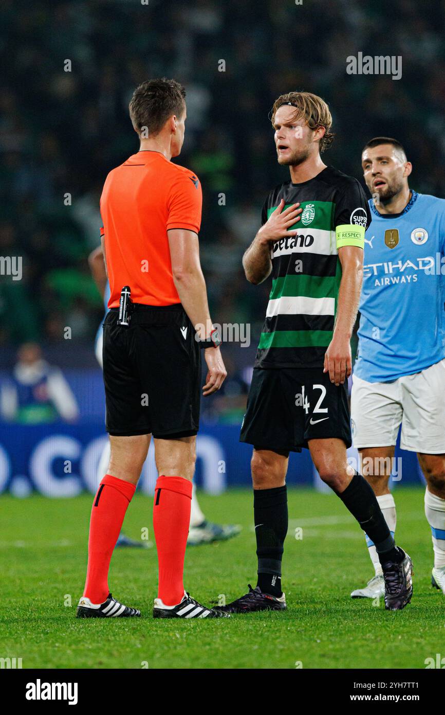 Morten Hjulmand seen during UEFA Champions League game between teams of ...