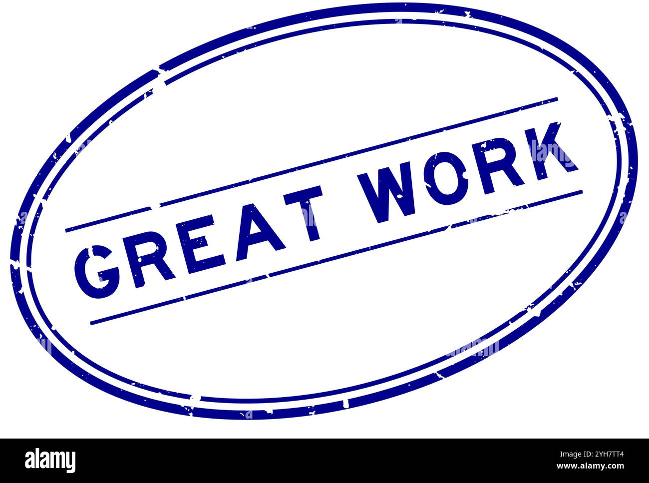 Grunge blue great work word oval rubber seal stamp on white background Stock Vector Image & Art ...