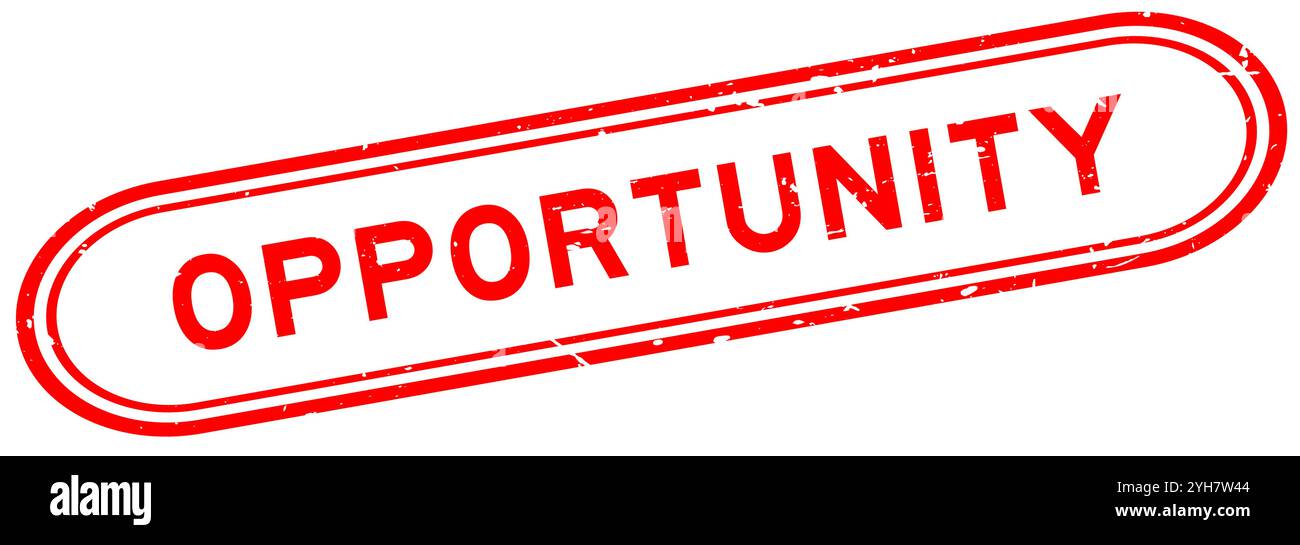 Grunge red opportunity word rubber seal stamp on white background Stock ...