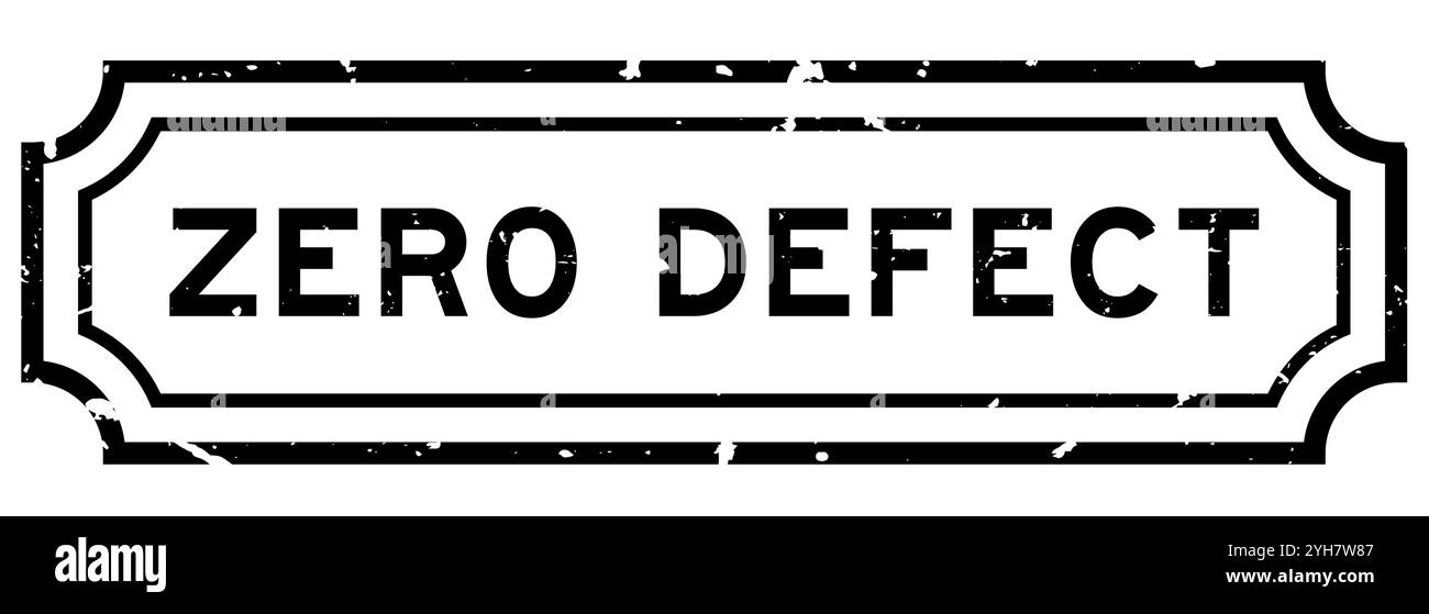 Grunge black zero defect word rubber seal stamp on white background ...