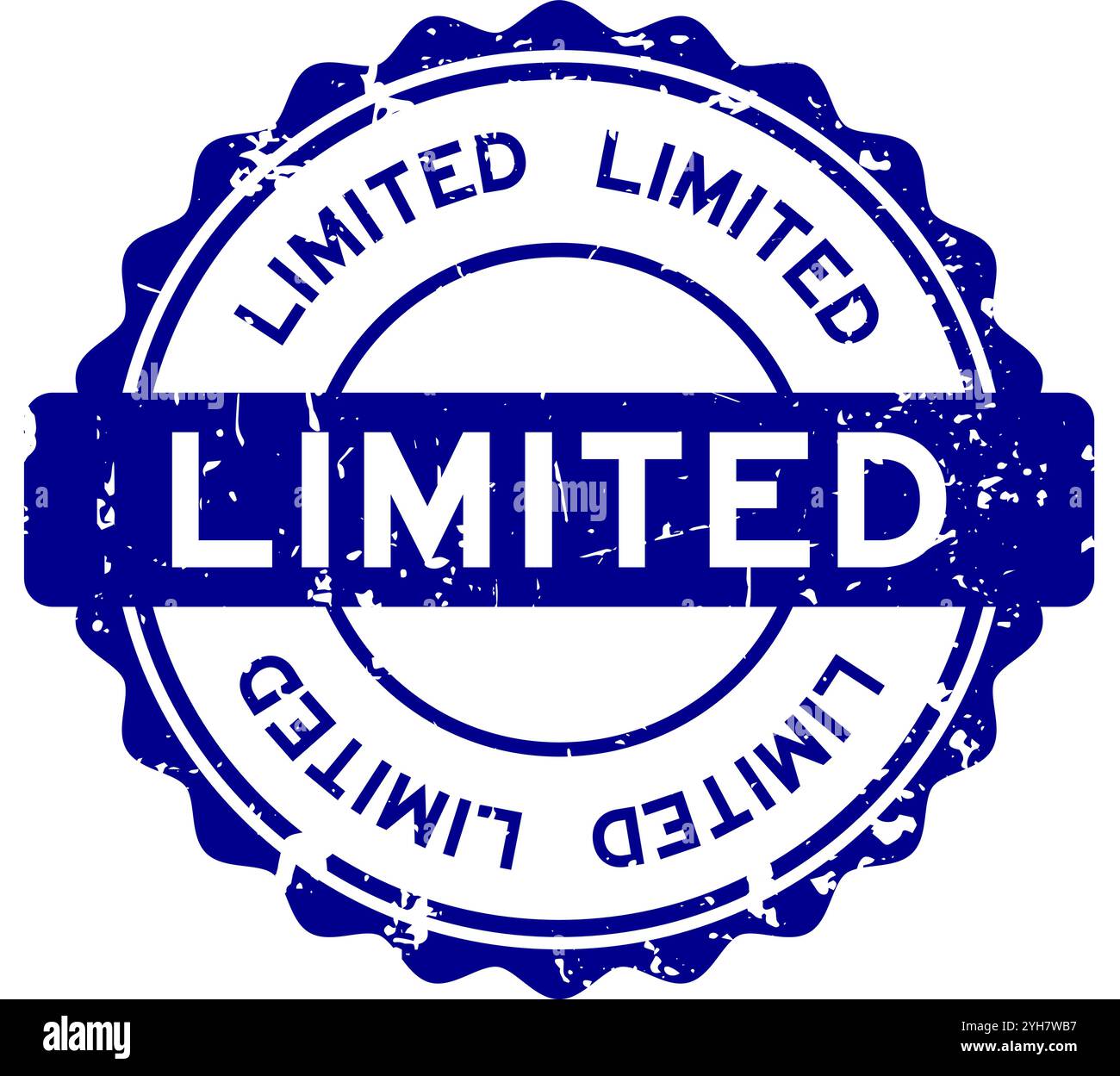 Grunge blue limited word round rubber seal stamp on white background Stock Vector Image & Art ...