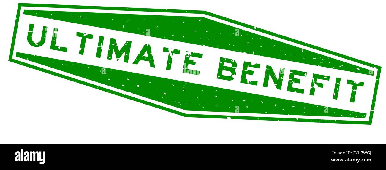 Grunge green ultimate benefit word hexagon rubber seal stamp on white background Stock Vector ...
