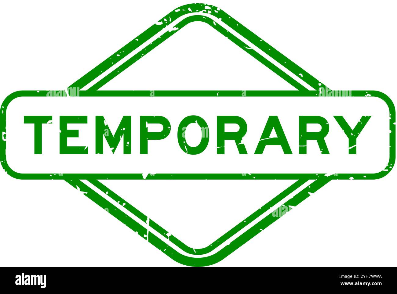 Grunge green temporary word rubber seal stamp on white background Stock ...